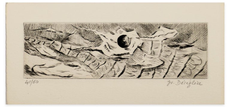 Unknown - Abstract Landscape - Etching and Drypoint - 1970s For Sale at ...