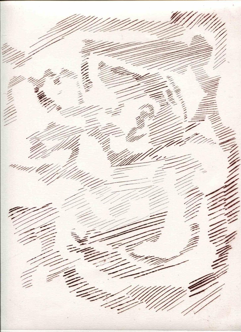 Unknown - Abstract Poetic Composition - Original Etching and Drypoint ...
