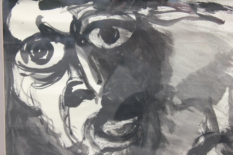 Unknown - Abstract Portrait Study of Two Figures with a Hand For Sale ...