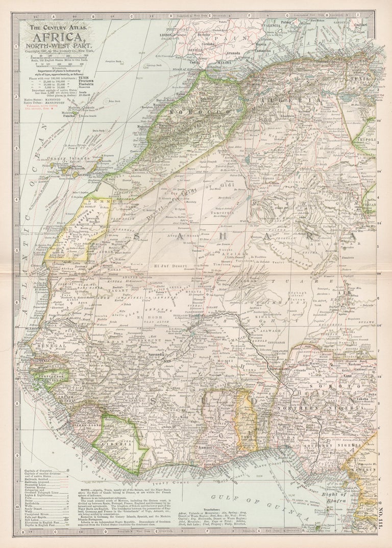 Unknown - Africa. North-West Part. Century Atlas antique vintage map For Sale at 1stDibs
