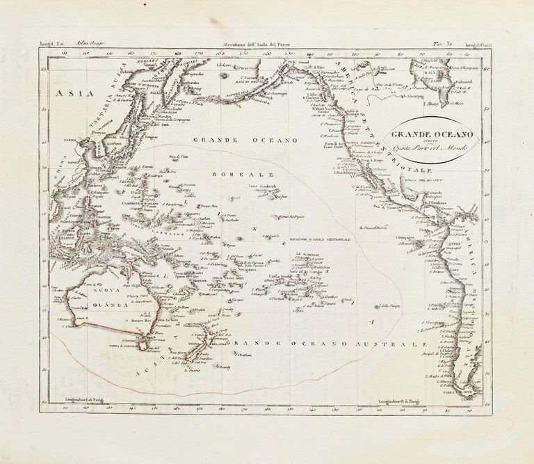 Unknown - Ancient Map of Oceania - Original Etching - 19th century For ...