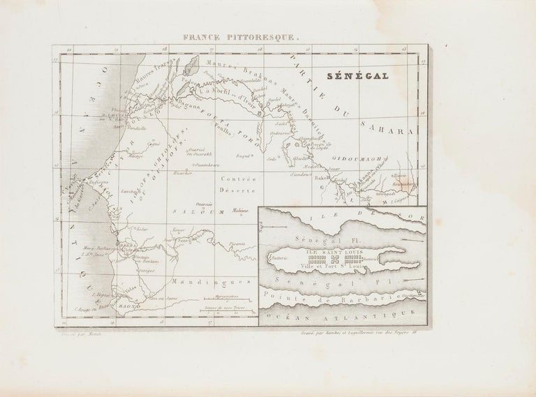 Unknown - Ancient Map of Senegal - Original Etching - 19th Century For ...