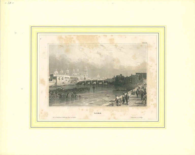Unknown - Ancient View of Lima - Original Lithograph - Early 19th ...