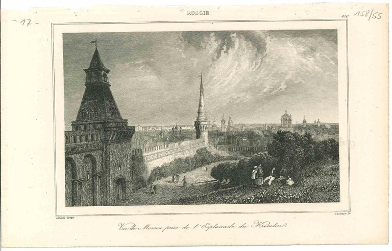 Unknown - Ancient View of Moscow - Original Lithograph on paper - 1850s ...