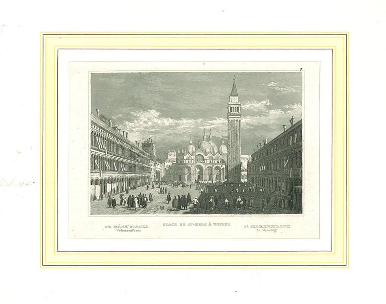 Unknown - Ancient View of Piazza San Marco, Venice - Lithograph on ...