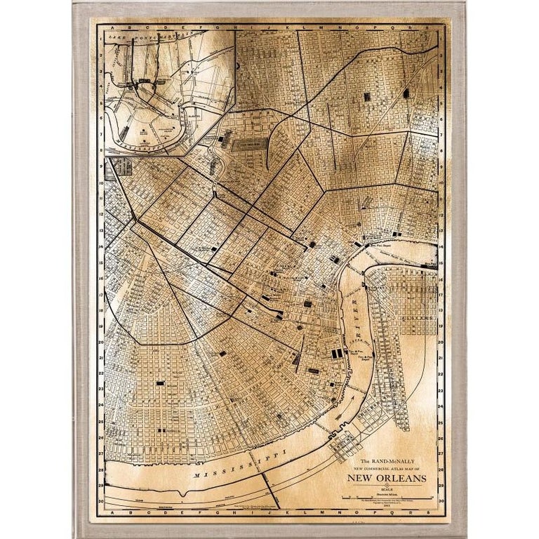 Unknown - Antique City Maps, New Orleans, gold leaf, unframed For Sale ...