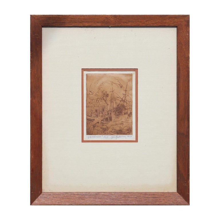 Unknown - "BaitHouse" Seascape Landscape Etching Signed Anderson ...