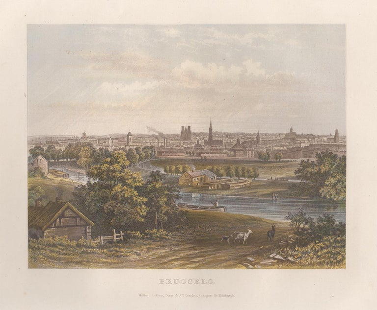 Unknown - Brussels, Belgium, birds-eye view, chromolithograph, c1870 ...