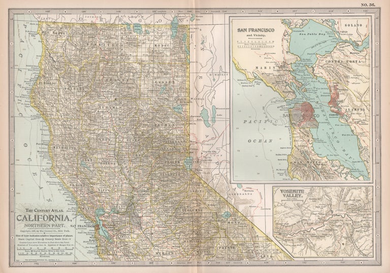 Unknown - California, Northern Part. USA Century Atlas state antique ...