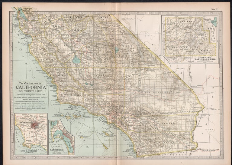 Unknown - California, Southern Part. USA Century Atlas state antique ...