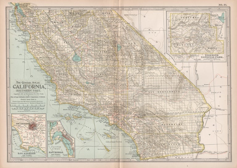 Unknown - California, Southern Part. USA Century Atlas state antique ...