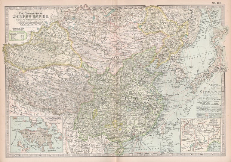 Unknown - Chinese Empire. Century Atlas antique vintage map For Sale at 1stDibs