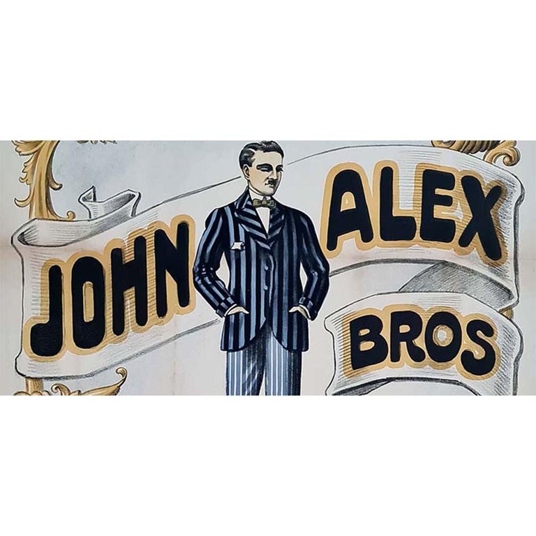 Unknown - Circa 1900 Original Poster - John Alex Bros Comedian Swinging ...