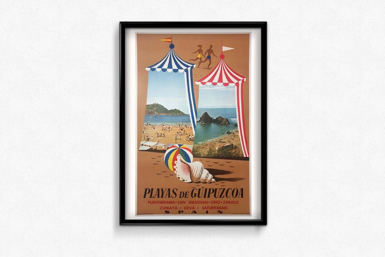 Unknown - Circa 1955 Original poster for the beaches of Guipuscoa ...