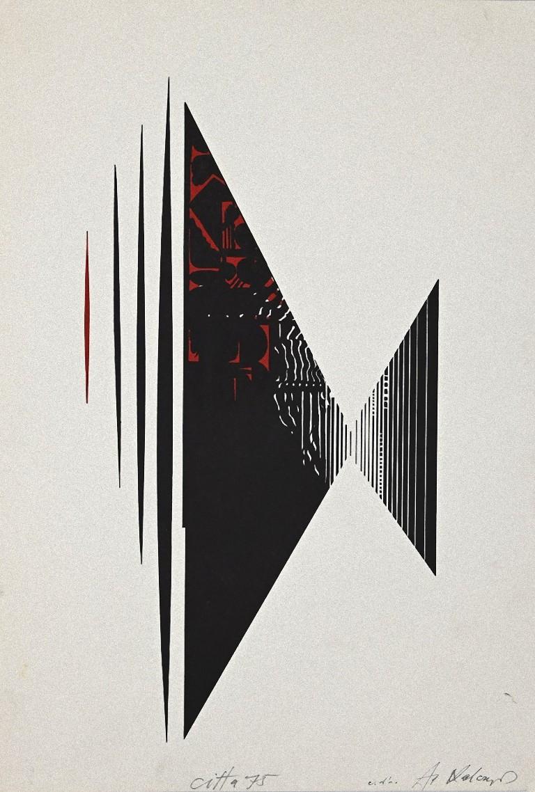 Unknown - Abstract Composition - Original Lithograph - 1970s For Sale ...
