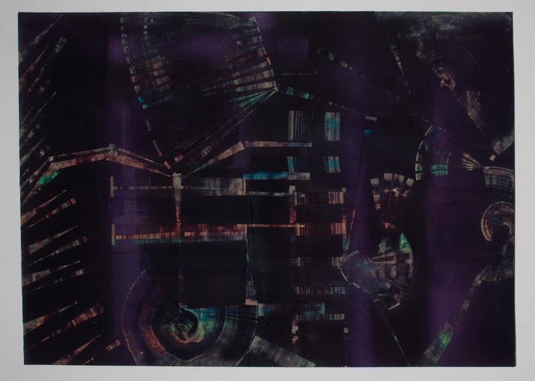 Unknown - Composition (Space Travel) - Original Mixed Media on Paper ...