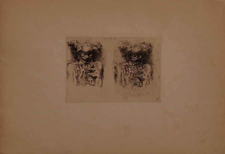 Unknown - Devil - Original Etching on Paper - 20th century For Sale at ...