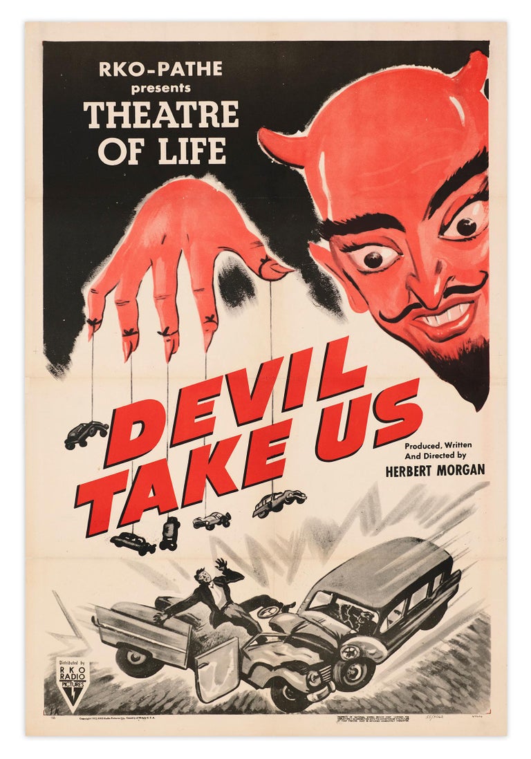 Unknown - Devil Take Us, Hot rod, racing film poster, 1952 For Sale at ...