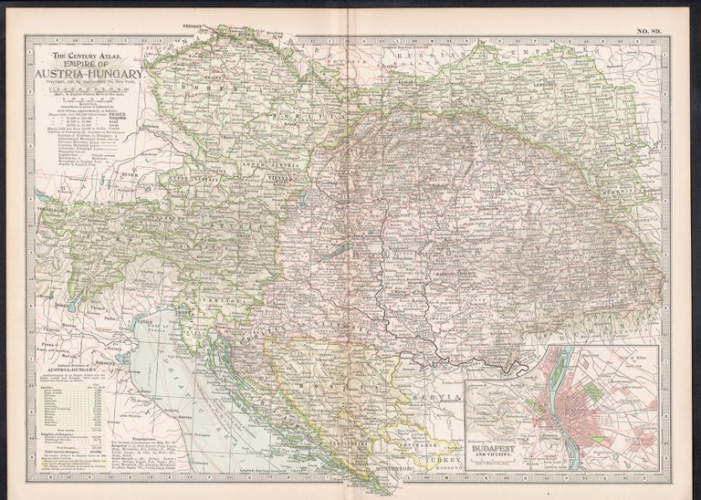 Unknown - Empire of Austria-Hungary. Century Atlas antique vintage map For Sale at 1stDibs