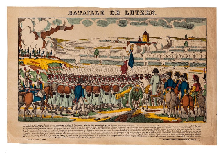 Unknown - Epinal Print, Bataille De Lutzen - Original Hand-color ...