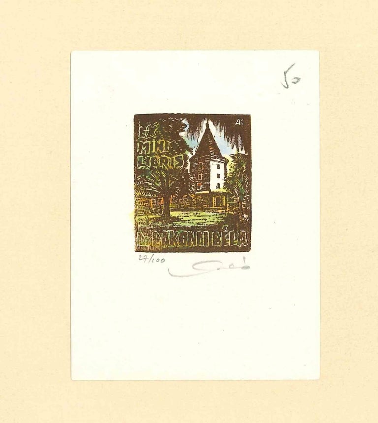 Unknown - Ex Mini Libris - Original Woodcut - 1970s For Sale at 1stDibs
