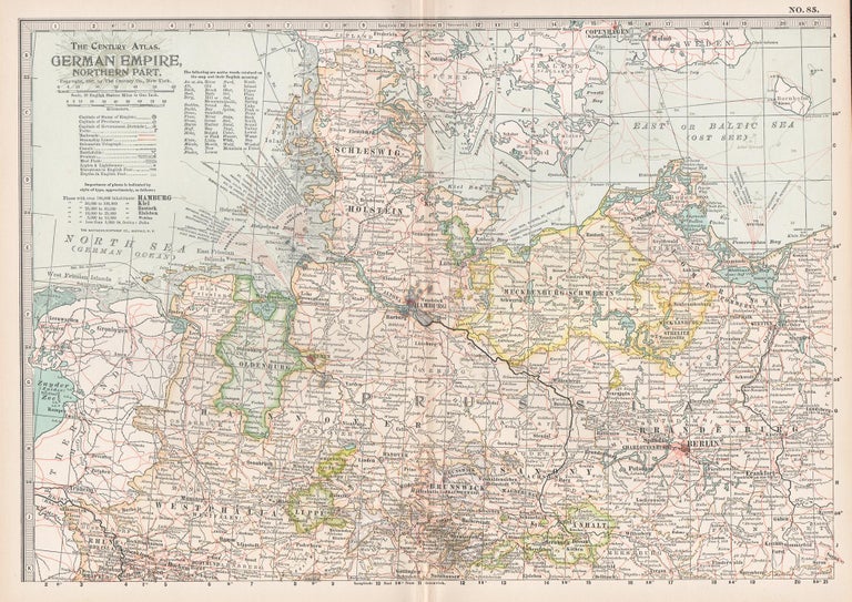 Unknown - German Empire, Northern Part. Century Atlas antique vintage ...