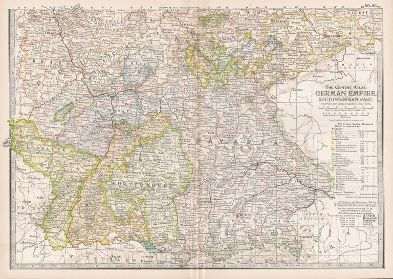 Unknown - German Empire, Southwestern Part. Century Atlas antique ...