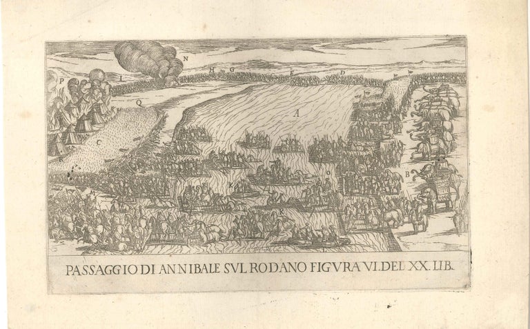 Unknown - Hannibal Crossing the Rone - Original Etching - 16th Century ...