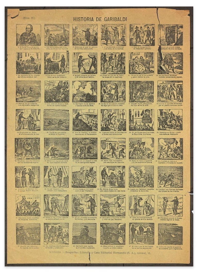 Unknown - Historia de Garibaldi - Group of 48 Original Woodcuts - Late ...