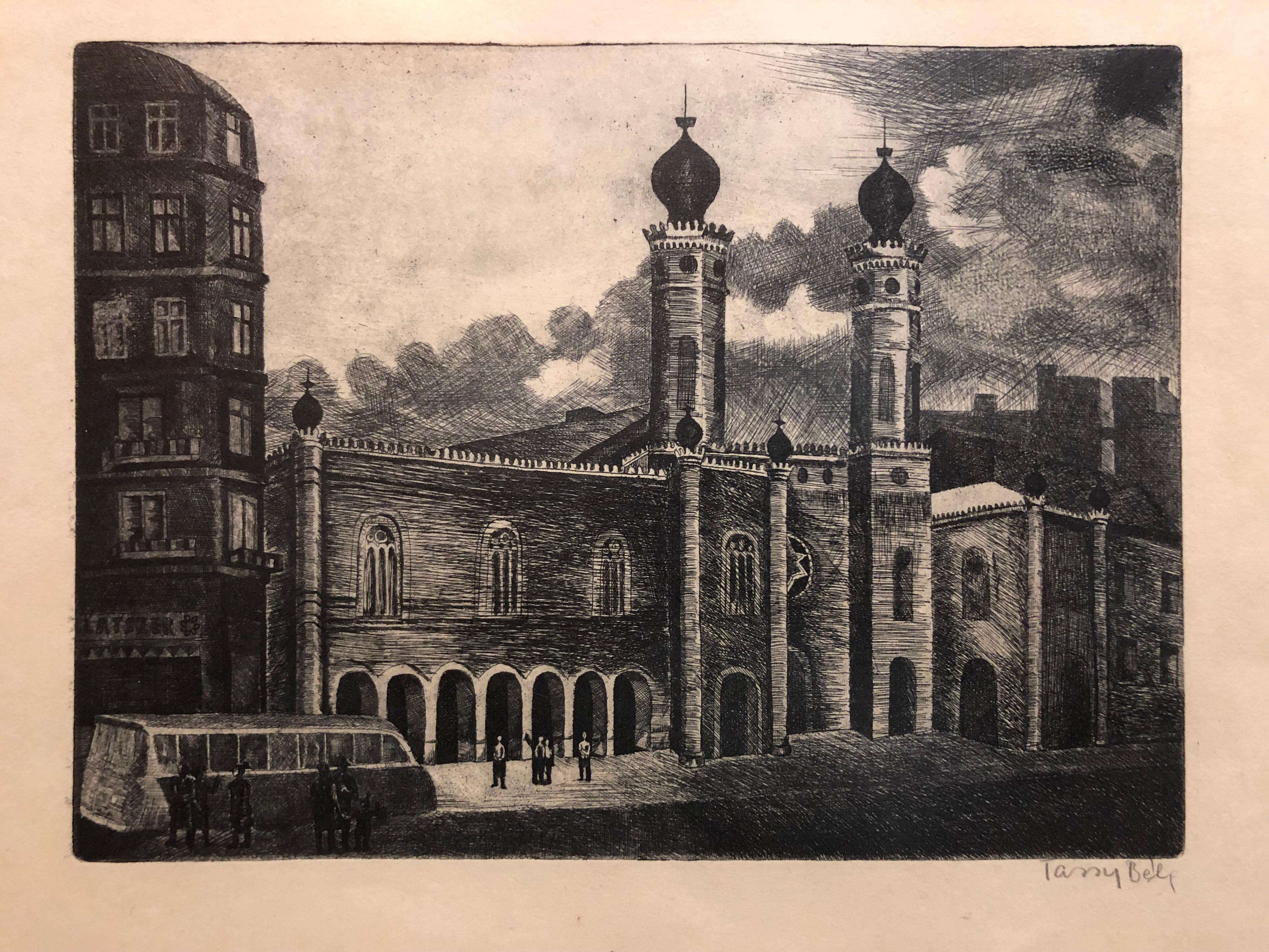 Unknown - Hungarian Judaica Architectural Etching Dohany Great ...