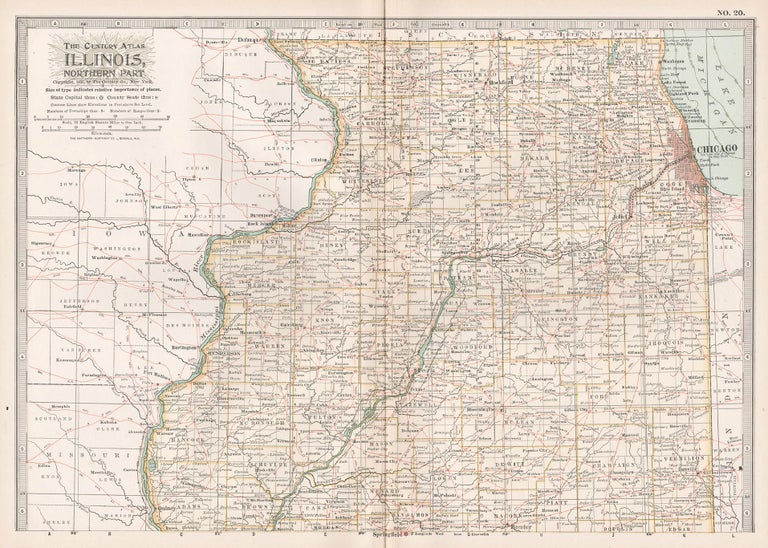 Unknown - Illinois, Northern Part. USA. Century Atlas state antique ...