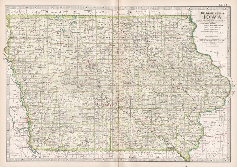 Unknown - Iowa. USA. Century Atlas state antique vintage map For Sale ...