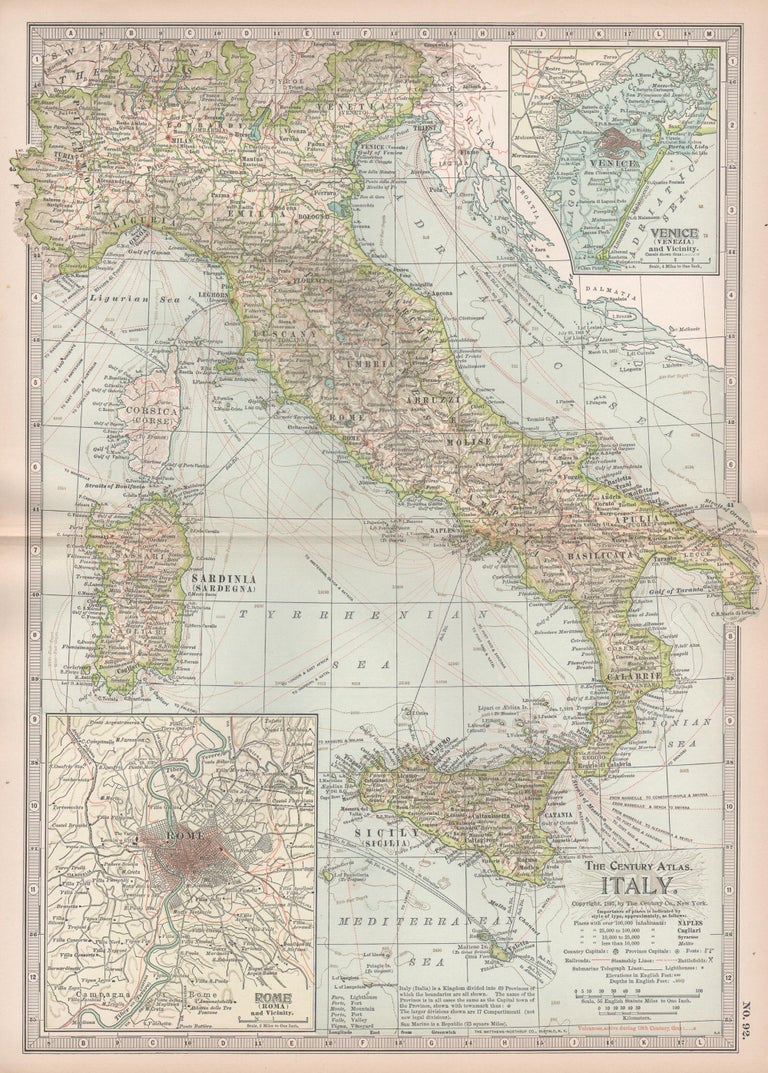 Unknown - Italy. Century Atlas antique map For Sale at 1stDibs