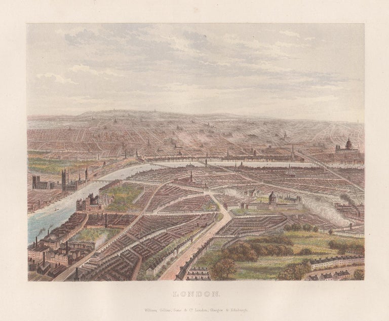 Unknown - London, England, birds-eye view, chromolithograph, c1870 For ...