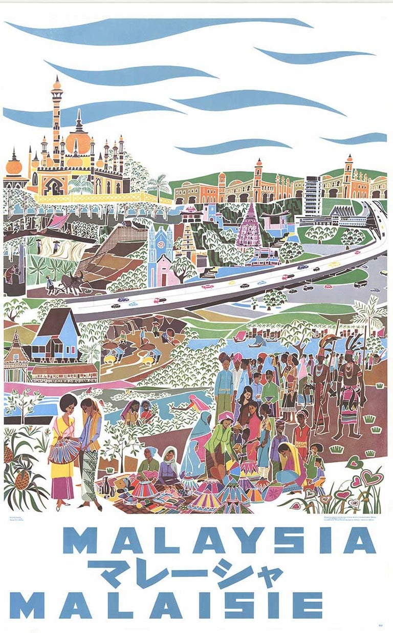 Unknown - Malaysia Malaisie original vintage travel poster to Asia at ...
