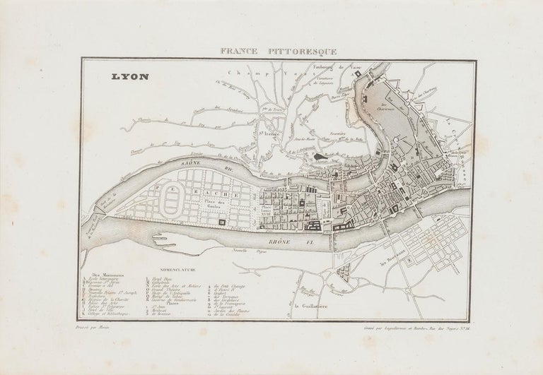 Unknown - Map of Lyon - Original Etching - 19th Century For Sale at 1stDibs