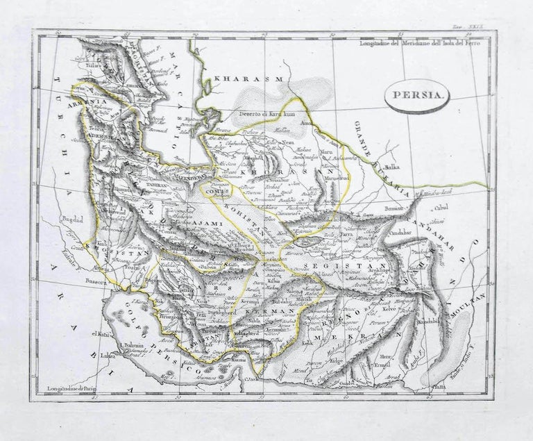 Unknown - Map of Persia - Original Etching - Late 19th Century at 1stDibs