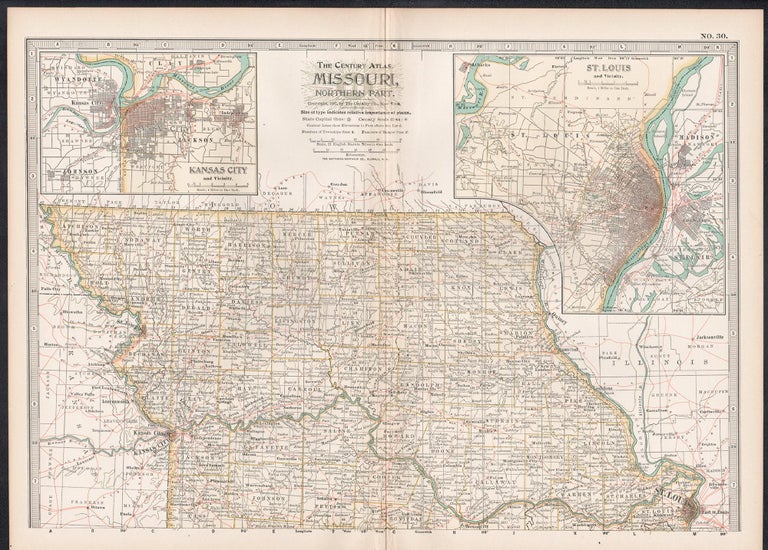 Unknown - Missouri. Northern Part. USA. Century Atlas state antique ...