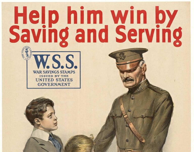 Unknown - Original Buy War Savings Stamps WW1 lithograph vintage poster ...