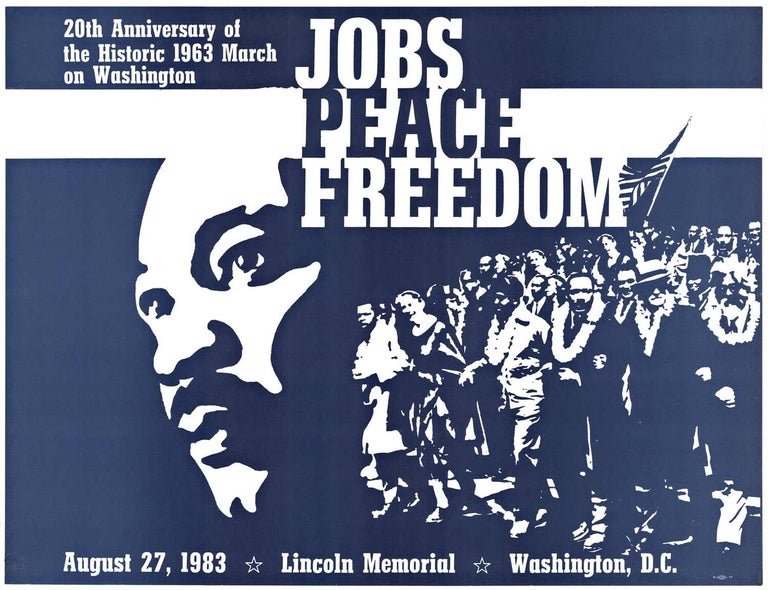 Unknown - Original "Jobs, Peace Freedom" vintage poster. 20th ...