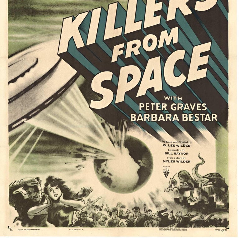Unknown - Original 'Killers From Space', US 1-sheet 1954 vintage movie poster For Sale at 1stDibs