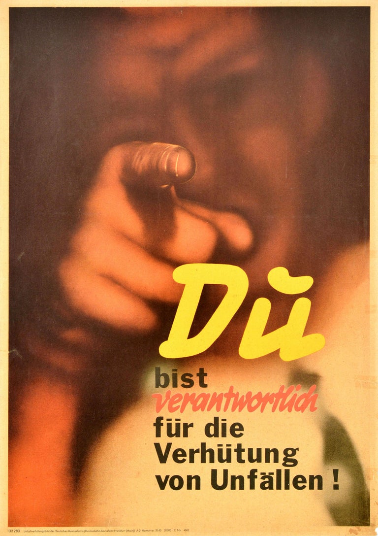 Unknown - Original Vintage Accident Prevention Poster Deutsche ...