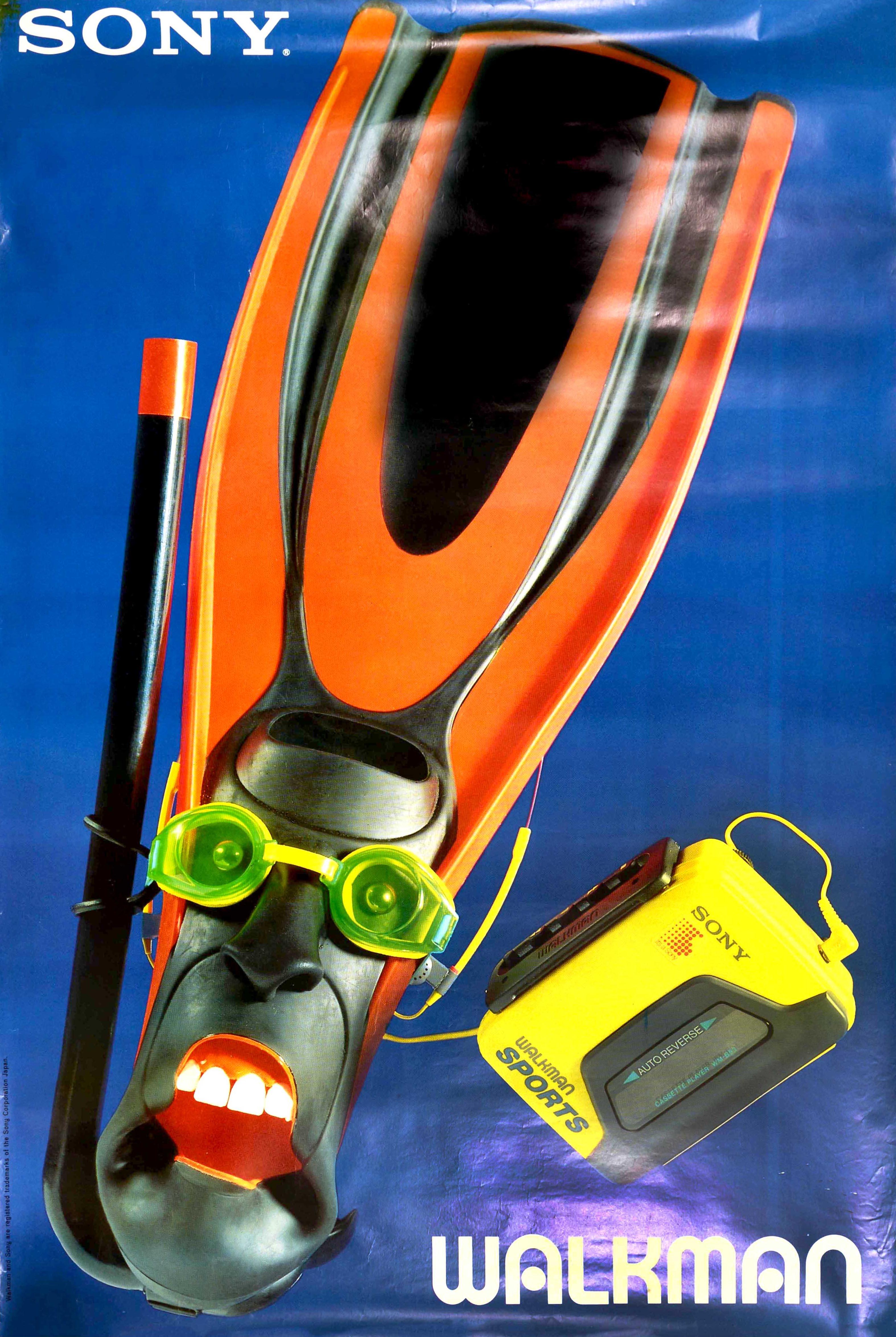 Unknown - Original Vintage Advertising Poster Sony Walkman Sports ...