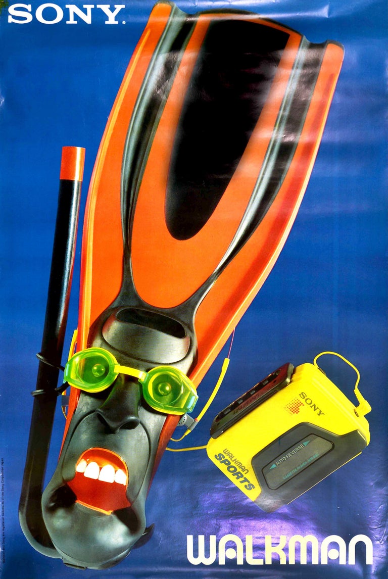 Unknown - Original Vintage Advertising Poster Sony Walkman Sports ...