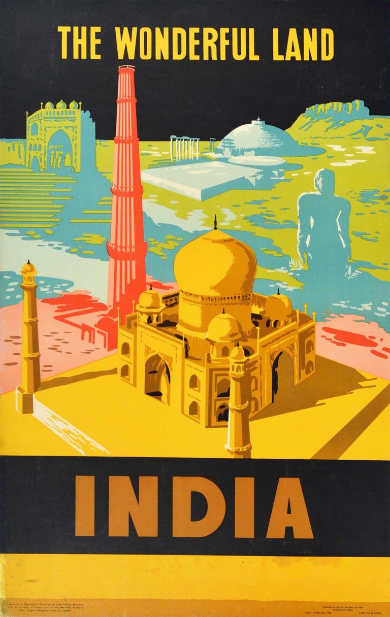 Unknown - Original Vintage Asia Travel Poster The Wonderful Land India ...