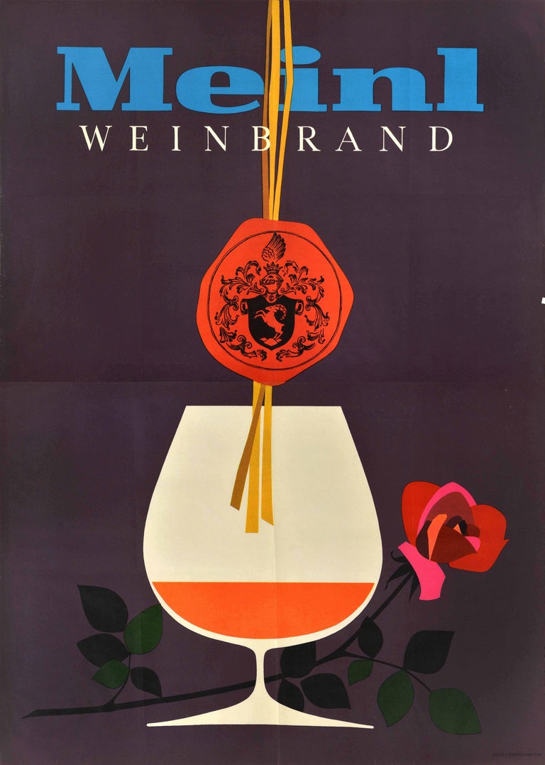Unknown - Original Vintage Drink Advertising Poster Meinl Weinbrand ...