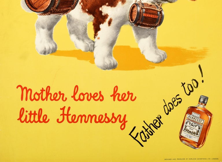 Unknown - Original Vintage Drink Poster Hennessy Brandy Cognac St ...