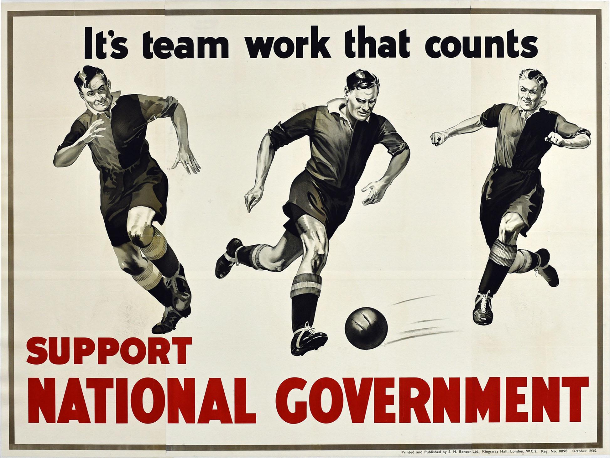 Unknown - Original Vintage Election Poster Support National Government ...