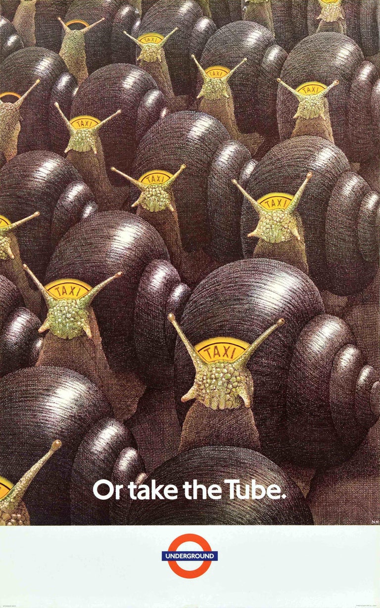 Unknown - Original Vintage London Underground Poster LT Snail Taxi Or ...