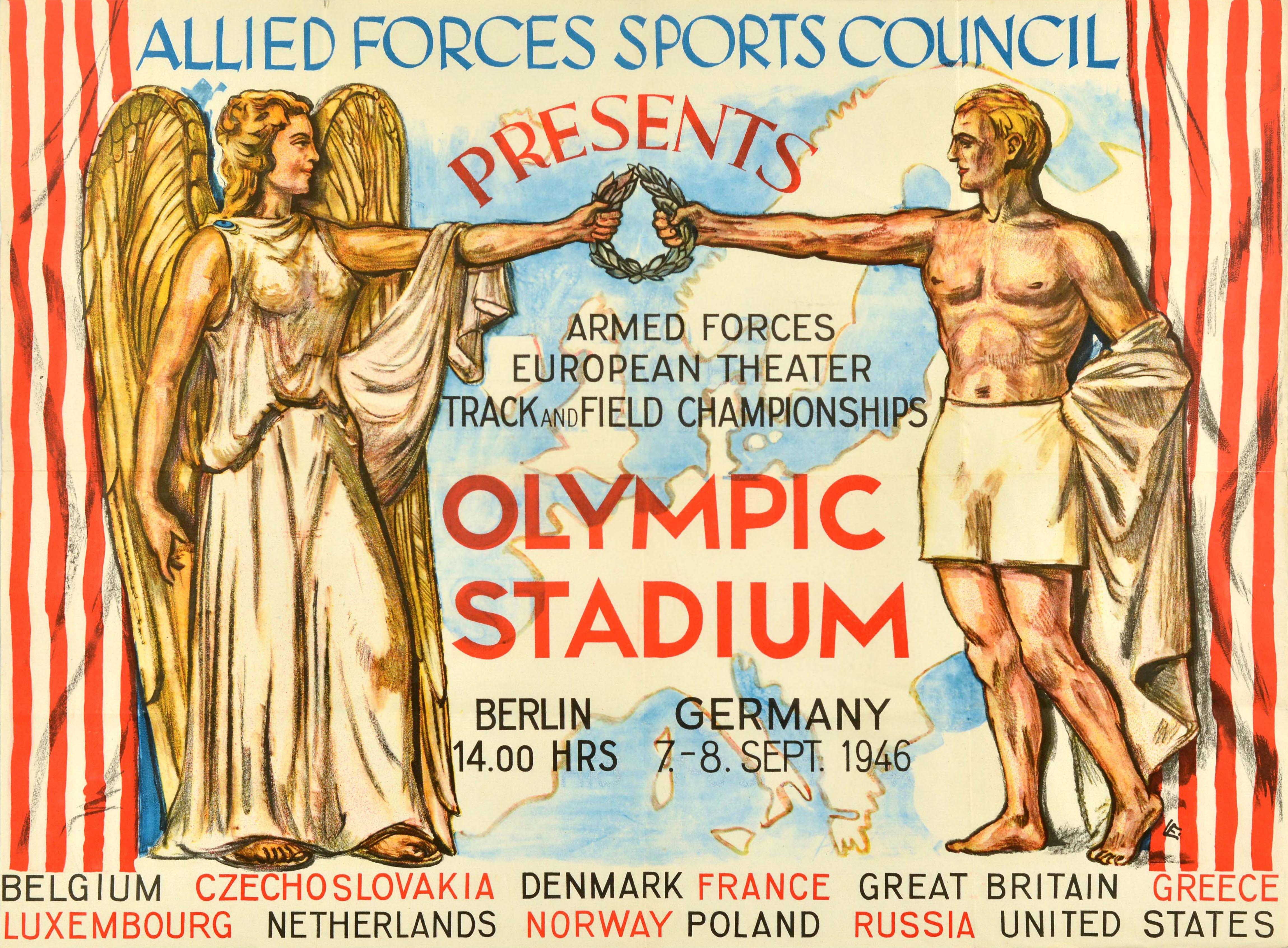 Unknown - Original Vintage Military Poster Track And Field Allied ...
